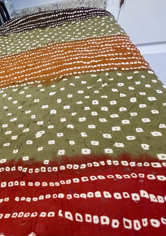 OS Sari Sarong Pareo Cover Up Sequins Multi Color Ruby Red Moss Green ...