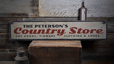 Country Store Sign, Wood Country Sign -Distressed Wooden Sign | eBay