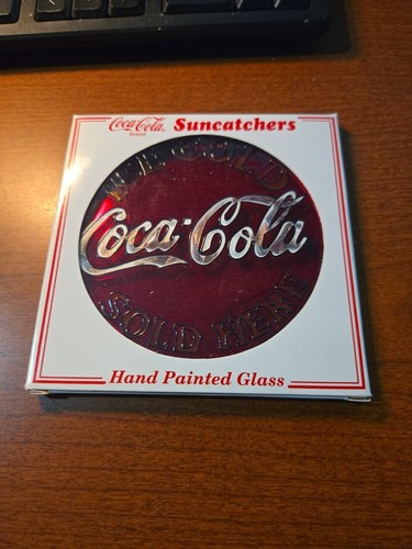 CoCa Cola Glass Sign Round Sun Catcher Wall Hanger 4.5” Red w/ Chain | eBay