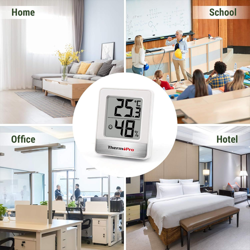 ThermoPro TP49-2 Digital Room Thermometer Indoor Hygrometer Mini 2 Pack ...