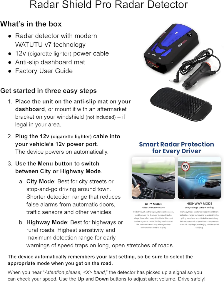 Radar Shield Pro Radar Detector – 360° Police Radar Shield Pro Detector ...