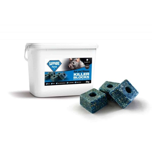 Lodi Sapphire Block 25 Rat & Mouse Poison Bait Killer (3kg Tub) KILLS ...