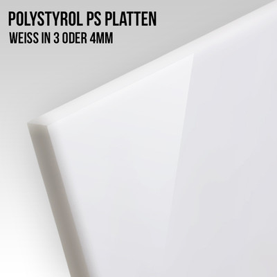 Polystyrol PS Platte matt Weiss 3 oder 4mm Plattenstärke Modellbau ...