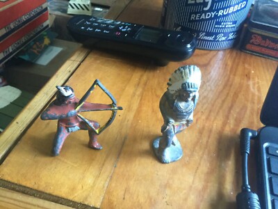2x vintage cast iron Indian figures | eBay