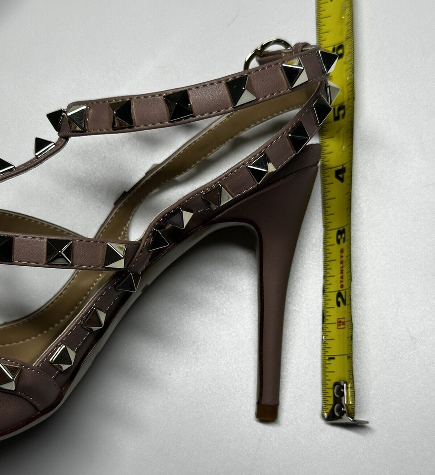 Kaitlyn Pan Studded Heels Nude Mauve Leather Slingback Pumps Rockstud ...