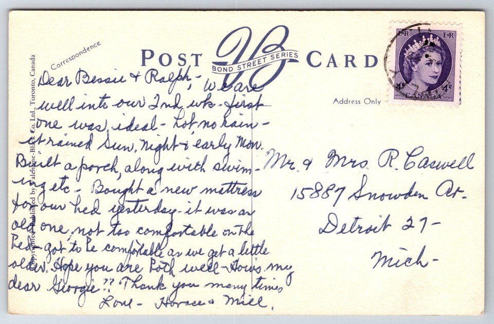 Vintage Postcard POSTED Memorial to Solomon Secord Kincardine Ontario ...