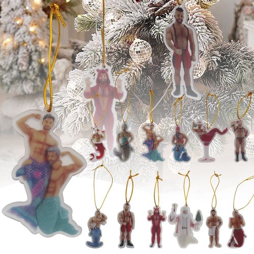 Merman Christmas Tree Hanging Ornament Acrylic Funny Novel Pendant Home ...