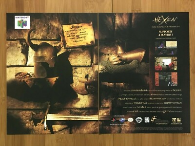 Hexen PS1 PSX N64 1997 Vintage Print Ad/Poster Official Authentic Promo ...