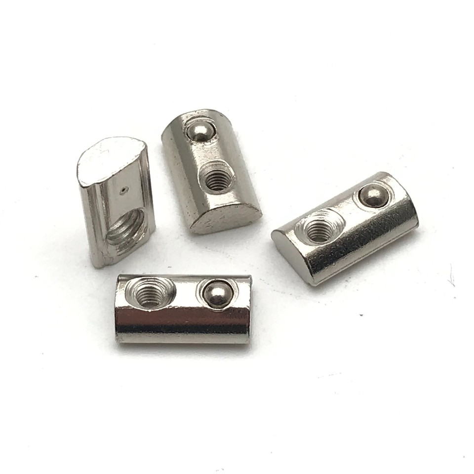 Spring/Roll-in Ball T-Nuts for Alloy Profiles 40 Series in Sizes M4 M5 ...