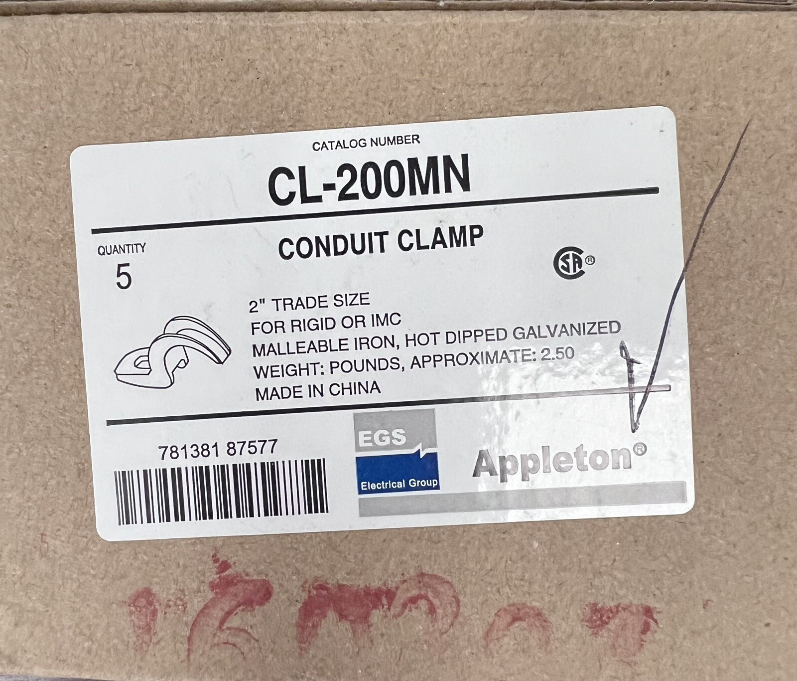 5 - Appleton CL-200MN 2” Conduit Clamp. QTY Available | eBay