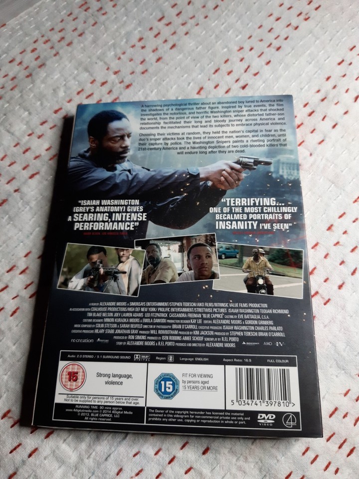 THE WASHINGTON SNIPERS. 2013.Dvd.Slipcase.Brand New,Sealed.Reg 2 UK ...