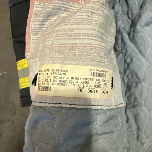 Morning Pride Bunker Jacket Turnout Gear Size 46 Old FDNY Style | eBay