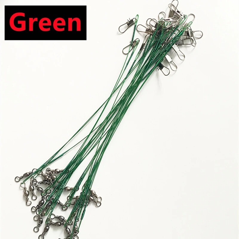 100pcs Trace Wire Leader Stainless Steel Fishing Line Leaders With Snap ...