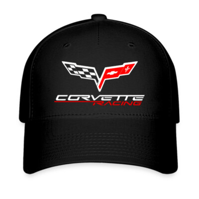 Corvette Racing Car Black Hat Twill Cap Baseball Cap Size S/M & L/XL | eBay