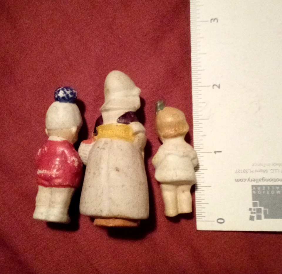 Set of 3 Antique Hertwig German Bisque Miniature Figures Dutch ...