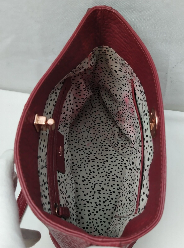 Radley Red Pebbled Leather Turnlock Closure Crossbody Bag | eBay