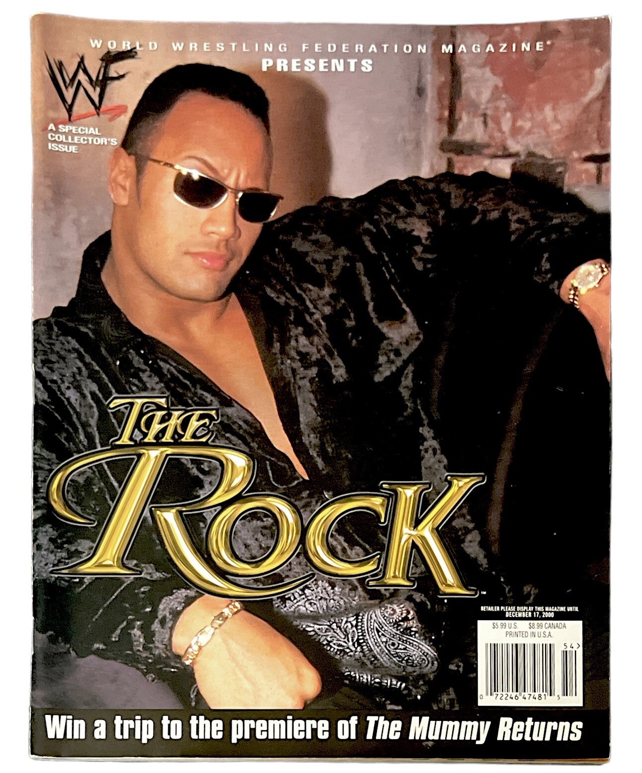 WWF THE ROCK DECEMBER 2000 WRESTLING MAGAZINE FULLY COMPLETE VERY RARE ...