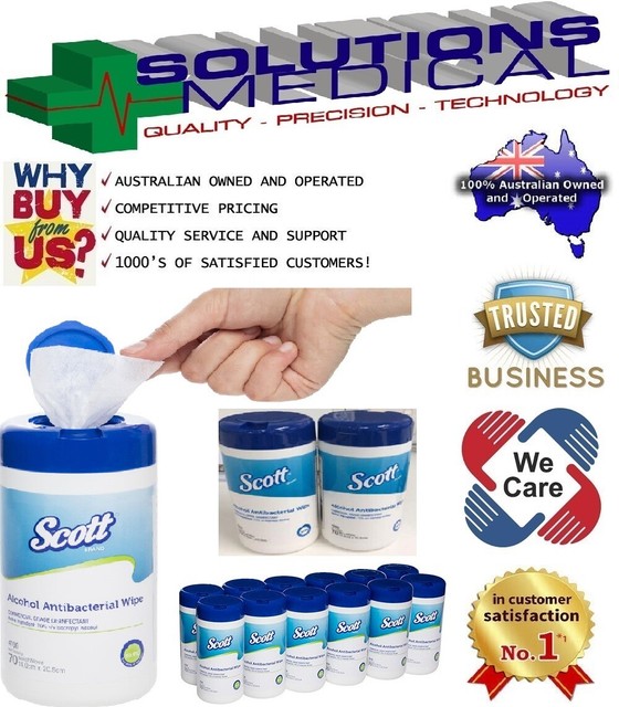 SCOTT Alcohol Antibacterial Wipes 14cm X 20.5cm (70 Wipes/tub ) for ...