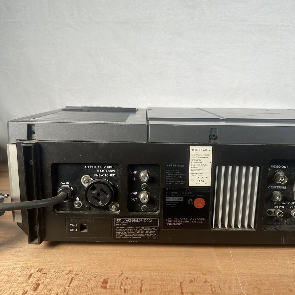 Sony LDP 1000A Videodisc Laserdisc Player PARTIALLY WORKING See Video ...