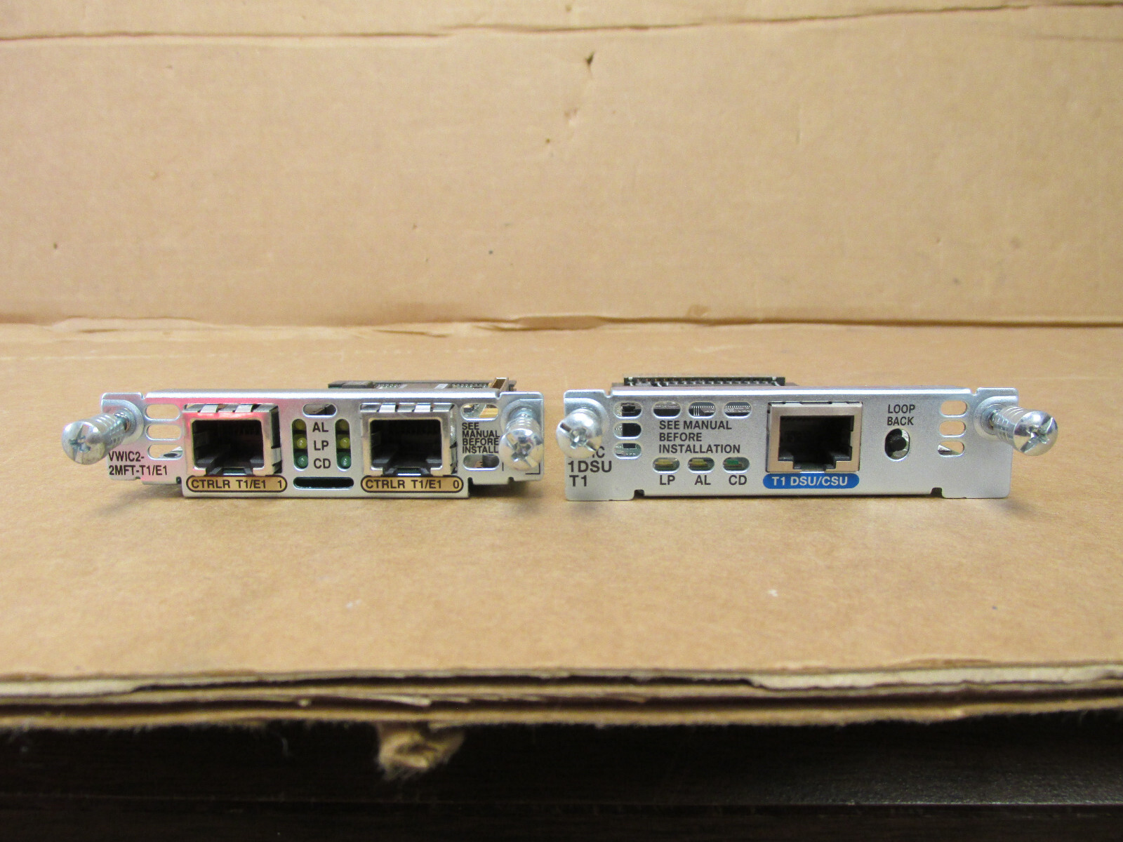 1- CISCO VWIC2-2MFT-T1/E1 CARD & 1- CISCO HWIC-1DSU-T1 CARD | eBay