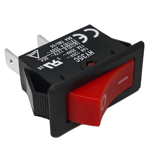 2-Pack Push Button Switch ON-Off 2-Pin AC 125/250V 16/12A Rocker Switch ...