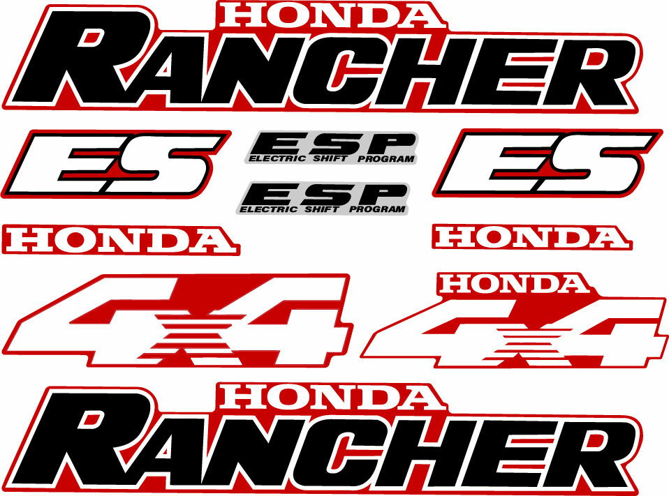 Honda Rancher 350 ES 4x4 2000 2001 2002 2003 OEM Decal Graphics Marks ...