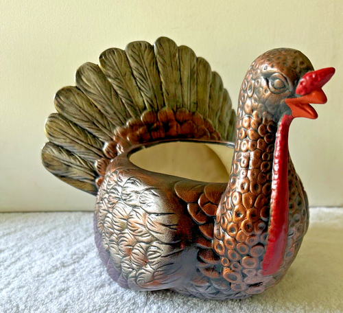Vintage Thanksgiving Turkey Planter Ceramic Large 8” x 9.5” | eBay