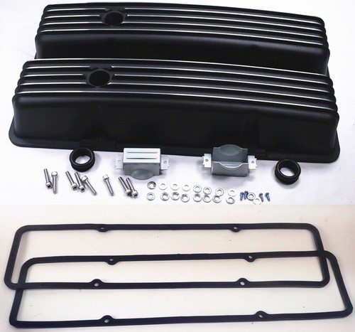 Black Finned Tall Valve Covers w/Gasket,Air Cleaner,Breather/PCV For ...