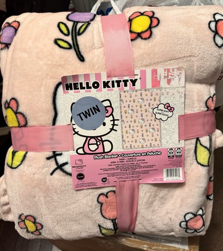 Hello Kitty Spring Flowers Twin Size Pink Tulips 60inx90 32281139261 | eBay