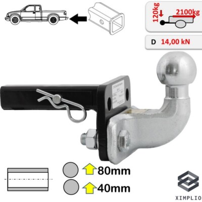 Towbar Tow Ball Hitch Adapter USA 1 1/4 inch Tongue Ball for Dodge Ram ...