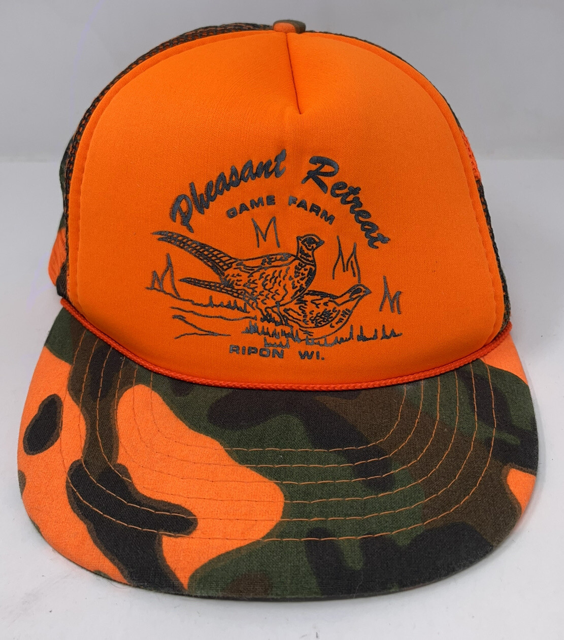 Vintage Camo Snapback Trucker Hat Pheasant Retreat Ga… - Gem