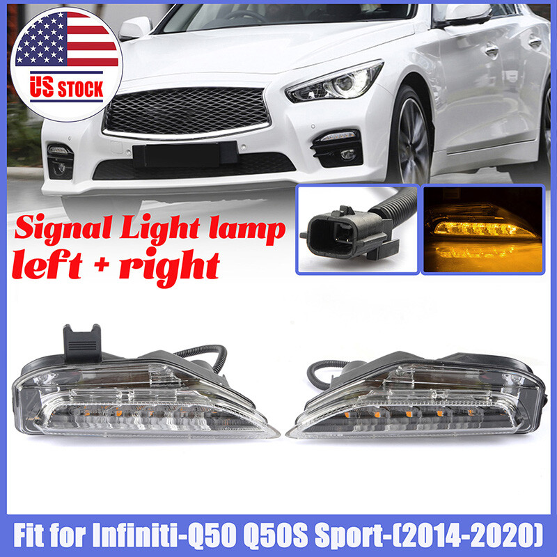 Swithback LED Turn Signal Fog Lights Lamp For Infiniti Q50 Q50S Sport ...