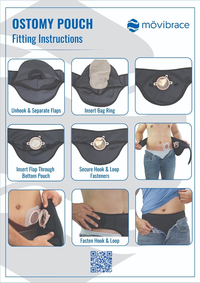 Movibrace Ostomy Stoma Pouch for Colostomy, Ileostomy and Urostomy ...