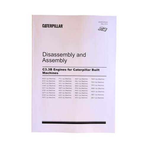 Caterpillar C3.3B Engine Disassembly Assembly Service Manual UENR3278 ...