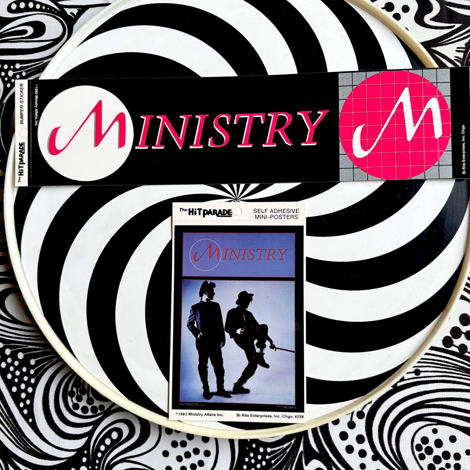 3 Choices VINTAGE Unused 1983 MINISTRY Bumper Sticker + Mini Poster ...