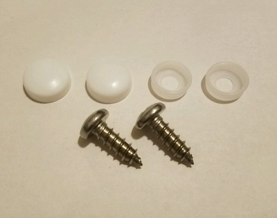 (2) License Plate Security Screw Cap Covers WITH STAINLESS SCREWS ...