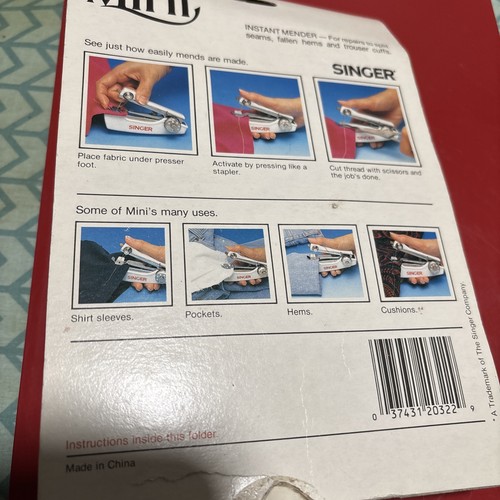 😎Vintage Singer Mini Mender Hand Held Sewing Machine New Sealed In ...