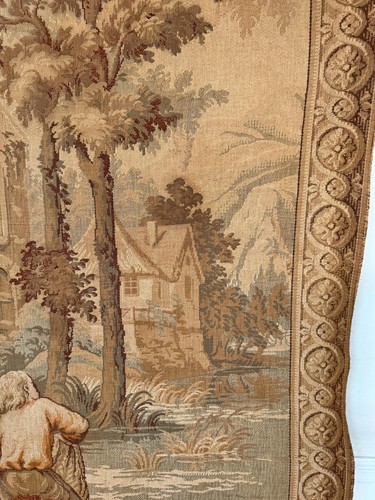 112x50 Antique French chateau tapestry net Fishing curtain drape HEAVY ...
