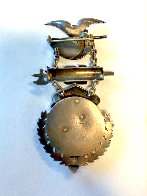 1890 Bicycle Race Medal, 3-piece, sterling silver, Nautilus Boat Club ...