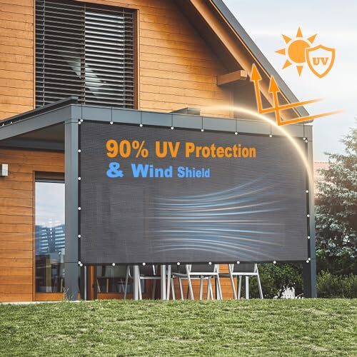 90% Shade Fabric Sun Shade Cloth Privacy Screen with Grommets 6x6FT ...