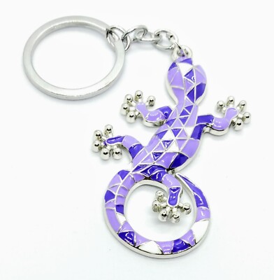 GECKO KEYCHAIN Purple Mosaic Lizard Key Chain/Keyring (Perfect Gift ...