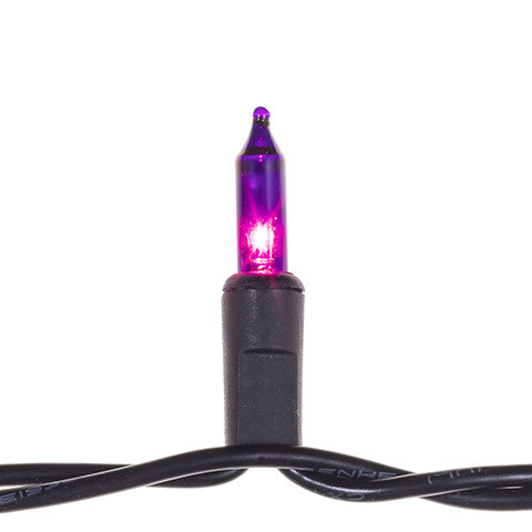 Darice Halloween String Lights Set Purple Bulbs 35 Lights Black Wire | eBay
