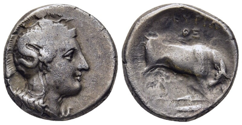 Ancient Greek Italy - Lucania, Thurium (300 BC) Silver Stater Athena ...