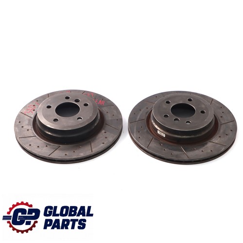 BMW E90 E91 E92 330i Rear Left Right Wheel Perforated Brake Disc Set ...
