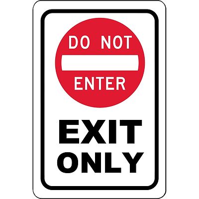 Exit only DO NOT enter 8" x 12" Aluminum Sign WILL NOT RUST MADE USA | eBay