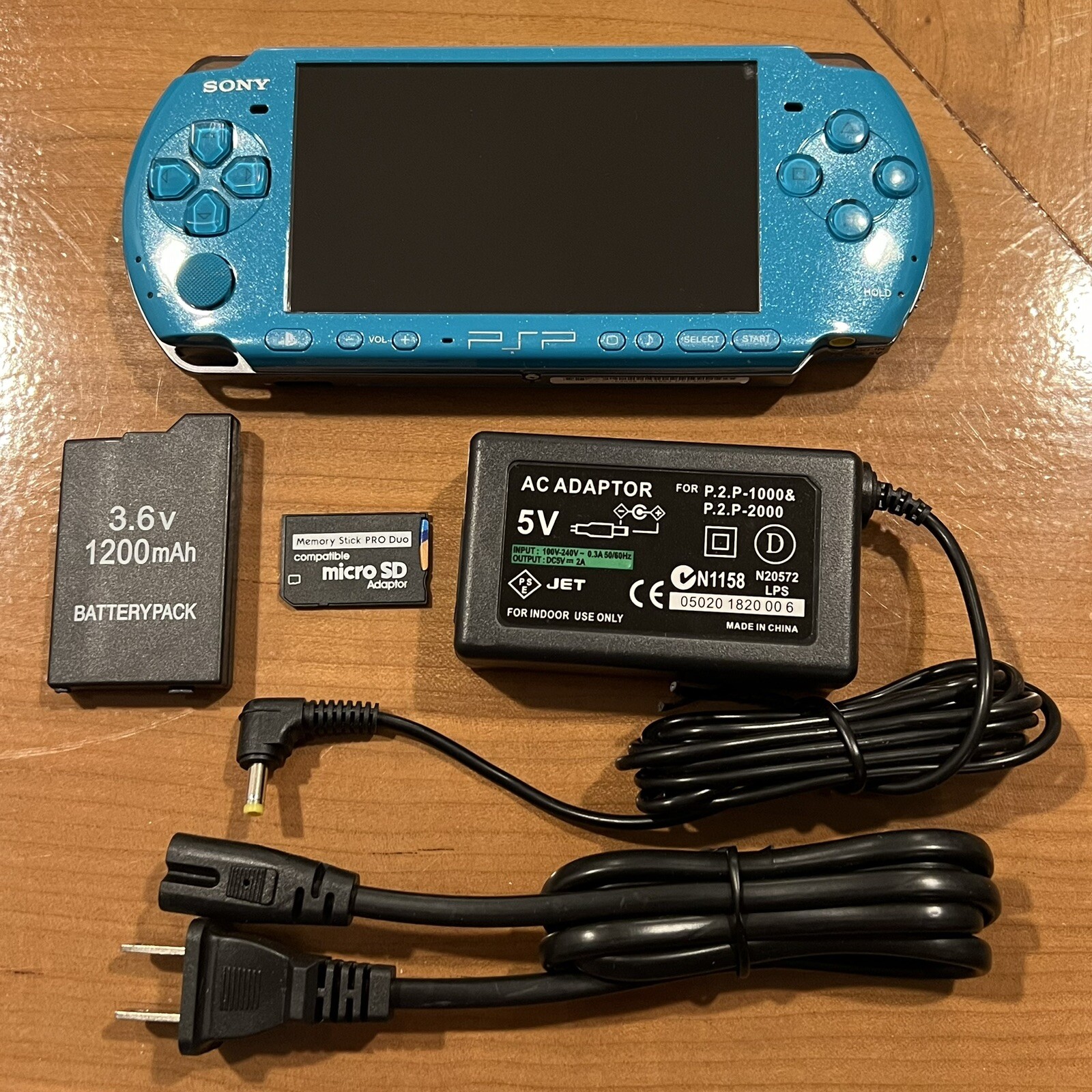 Rare Turquoise Sony PSP 3000 3006 System w/ 64gb Memory Card Bundle ...