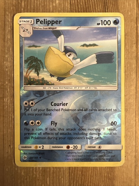 Pokémon TCG Pelipper Sun & Moon Base Set 38/149 Reverse Holo Uncommon ...