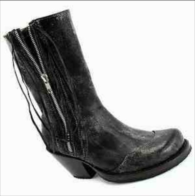JOHN FLUEVOG FRONTIER HI: HILLARY 6 WESTERN BLACK LEATHER COWGIRL BOOTS ...