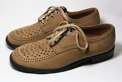 ORIGINAL GALLUS SHOES VINTAGE 70S PERFORATED TAN LEATHER OXFORD 6.5 ...