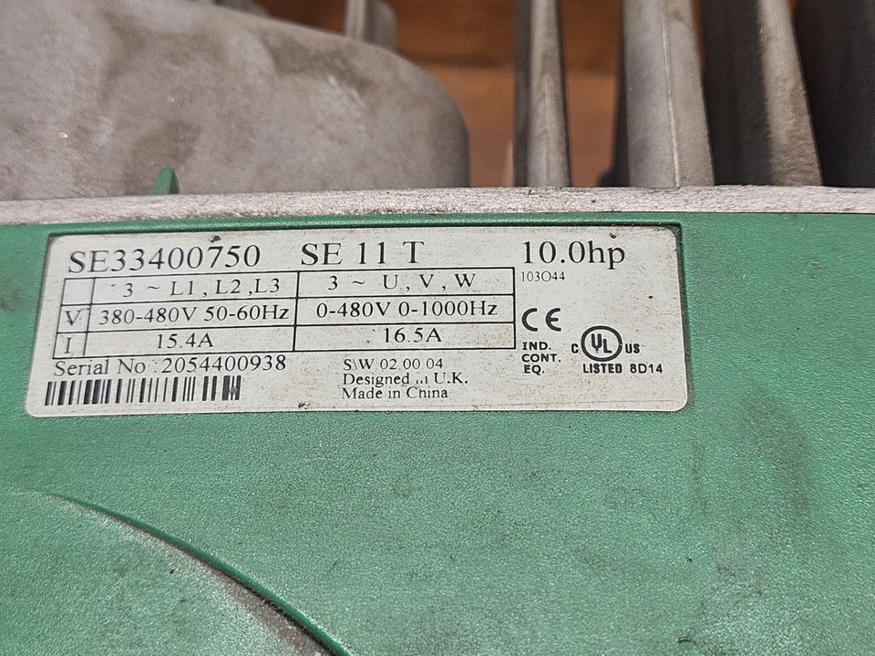 Auct 4999 SE33400750 SE-33400750 - 10 HP Commander Control Techniques ...